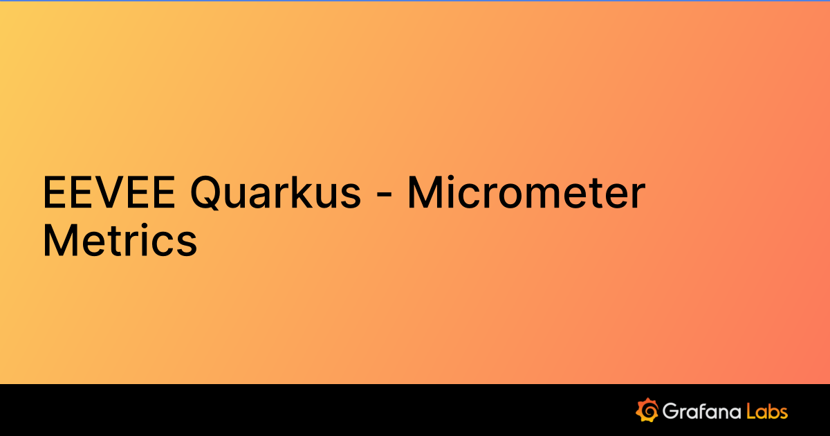 EEVEE Quarkus - Micrometer Metrics | Grafana Labs